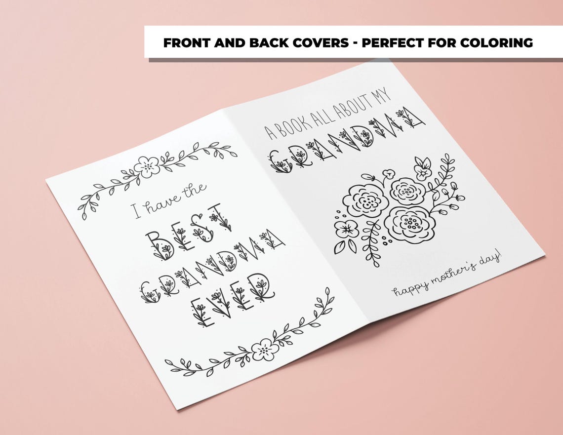 All About Grandma Printable Book for Mother's Day, Perfect Mother's Day ...