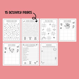 Spring Printable Activity Bundle With Coloring Pages, Word Search, Word ...