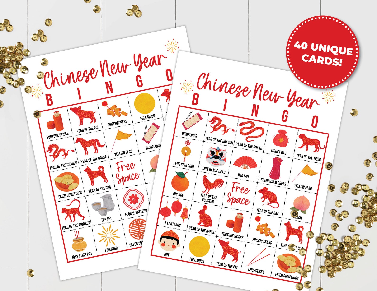 Chinese New Year BINGO Game Printable Game for Classroom - Etsy