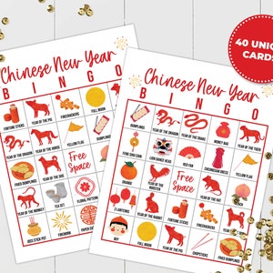 Chinese New Year BINGO Game Printable Game for Classroom - Etsy