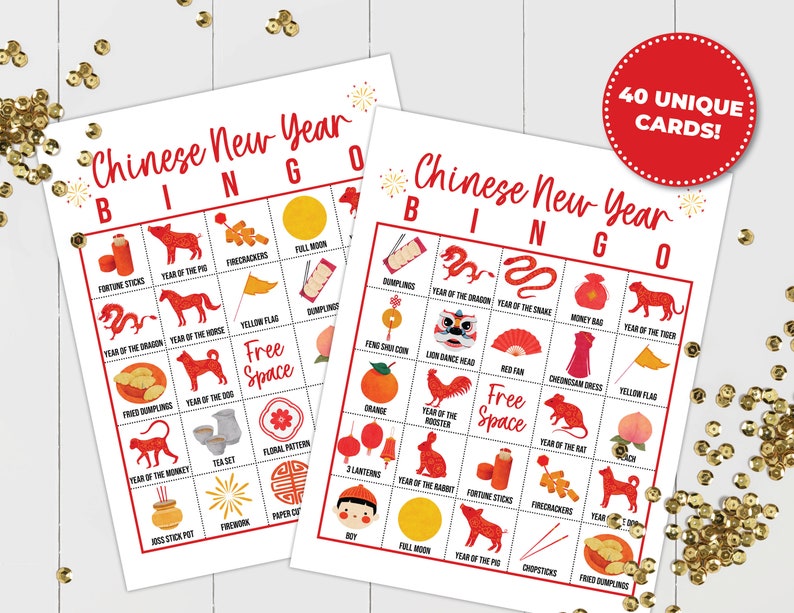 Chinese New Year BINGO Game Printable Game for Classroom - Etsy