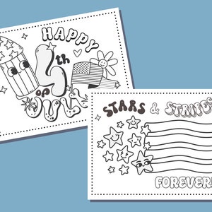 4th of July Coloring Pages Featuring a Retro, Groovy Design - Perfect ...