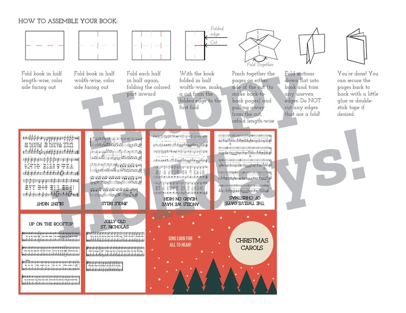 Mini Caroling Book Perfect for Your Holiday Elf Antics Easy - Etsy