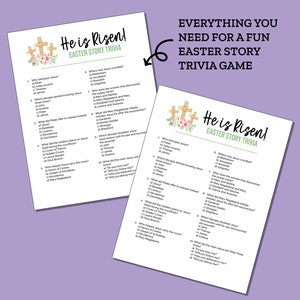 Easter Bible Trivia Game, Church Printable Trivia Game, Easter Bible ...