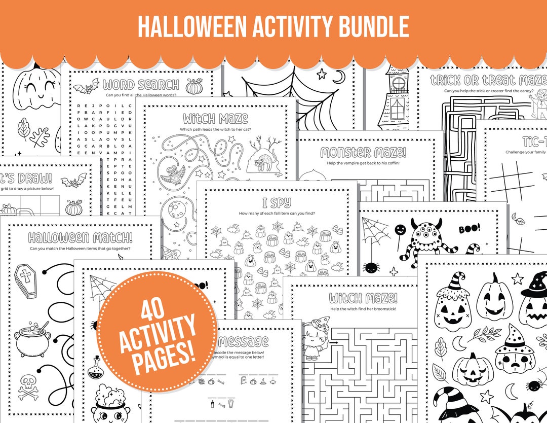 Halloween Activity Pages for Kids Fall Coloring Pages Halloween ...