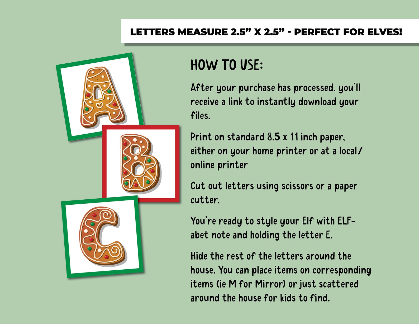 Elf-abet Scavenger Hunt for Your Holiday Elf, Quick Props for Your Elf ...