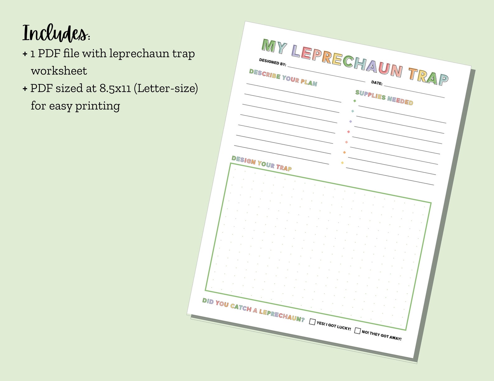 Leprechaun Trap Worksheet for St Patricks Day, Leprechaun Trap Ideas ...