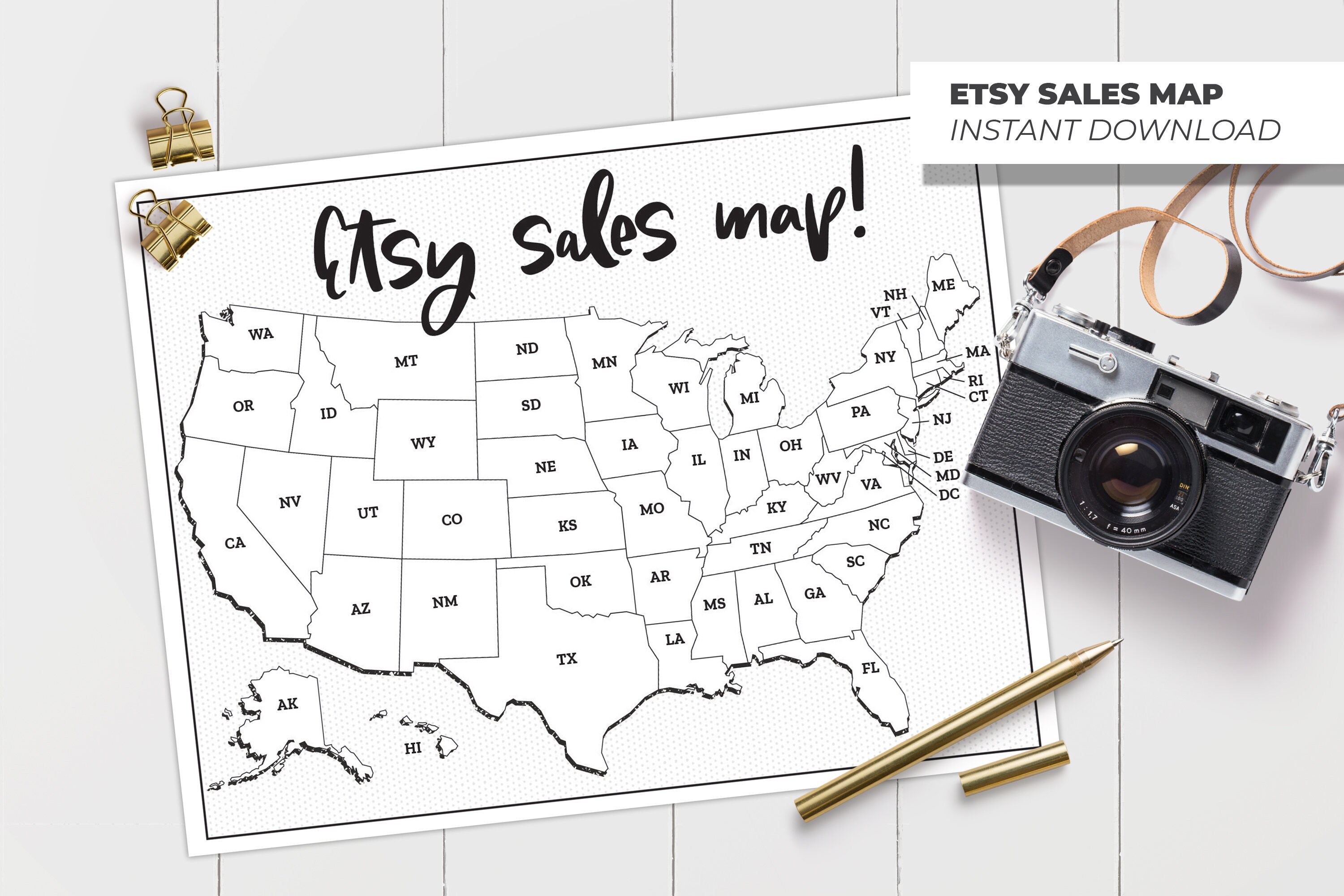 Etsy Shop Sales Tracker Map Etsy Sales Map Places Ive | Etsy