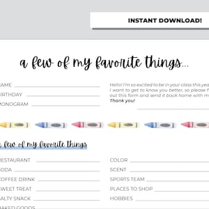 All About the Teacher Printable With Classroom Wishlist, Teacher ...