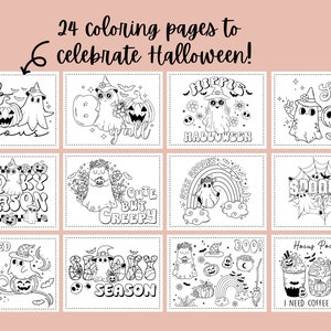 Retro Halloween Coloring Pages for Kids 24 Groovy and Spooky Coloring ...