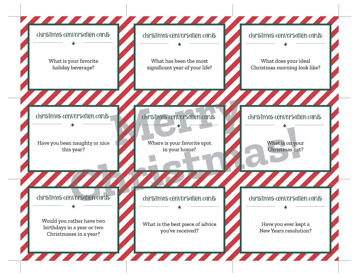 Christmas Ice Breaker Game Conversation Starter for Office - Etsy