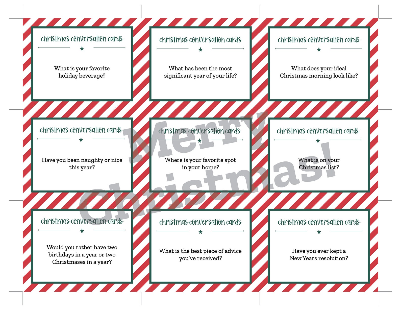 Christmas Ice Breaker Game Conversation Starter for Office - Etsy