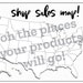 Shop Sales Tracker Map, Etsy Sales Map, Where Ive Shipped, United ...