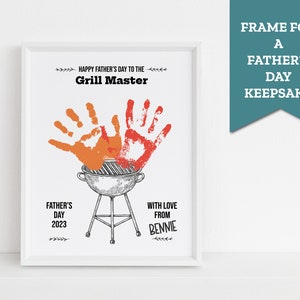 Fathers Day Handprint Activity for Kids, Grill Handprint Art Printable ...