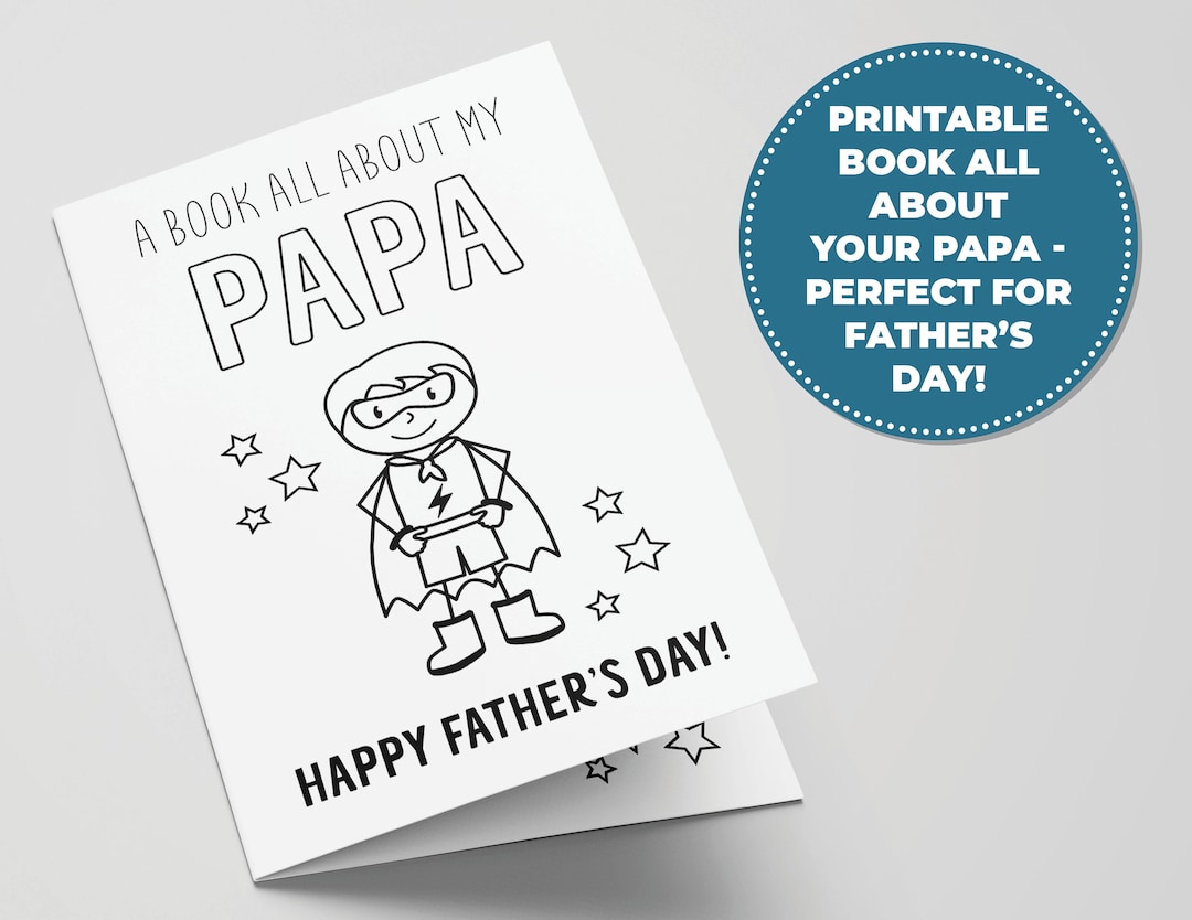 All About Papa Printable Book for Father's Day, Perfect Father's Day ...