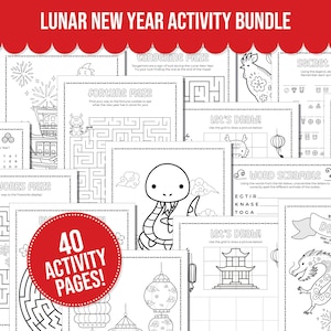 Lunar New Year Printable Activity Bundle With Coloring Pages, Word ...