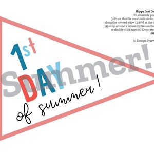 Last Day of School Printable Pennant Flags for Classroom Celebration ...