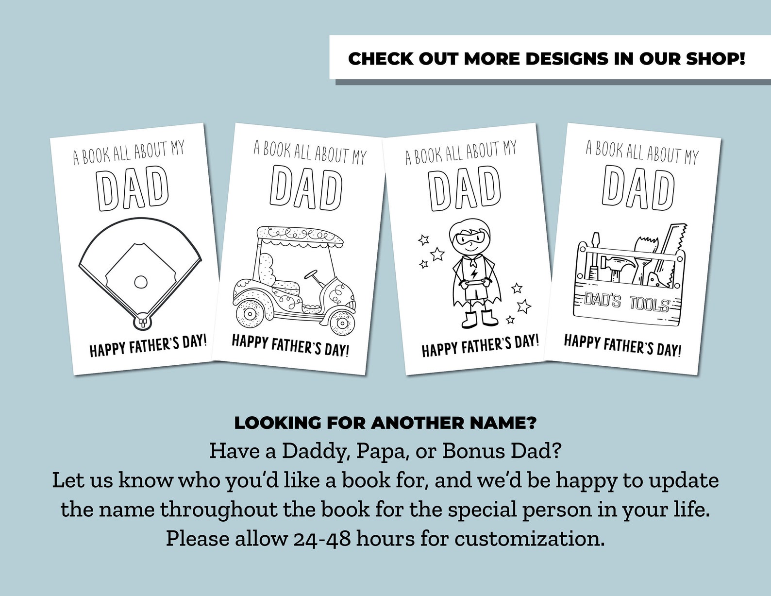 All About Dad Printable Book for Father's Day, Perfect Father's Day ...