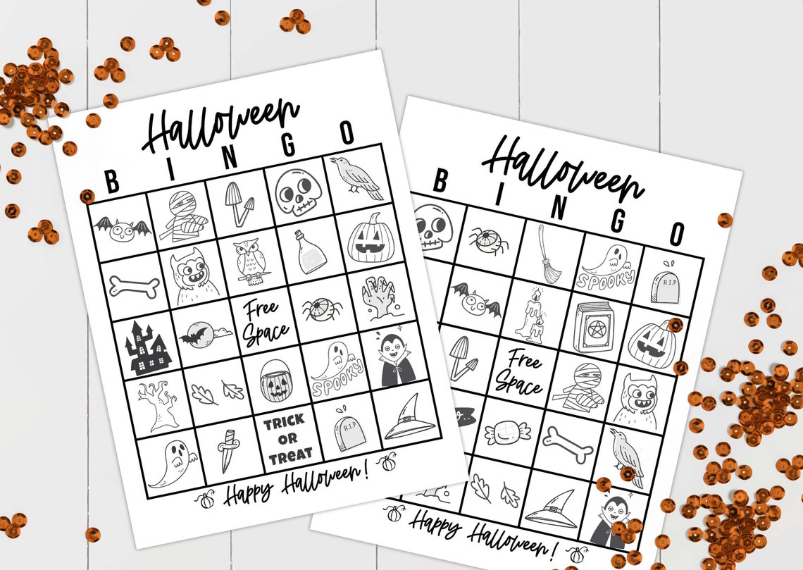Halloween BINGO Game Printable Fall Game for Classroom - Etsy