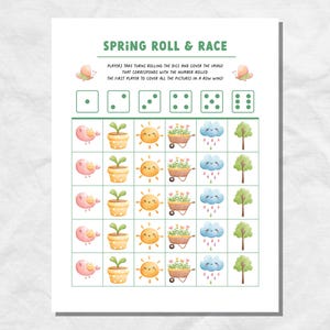 Spring Roll & Race Game, Classroom Party Dice Game for Kids, Preschool ...