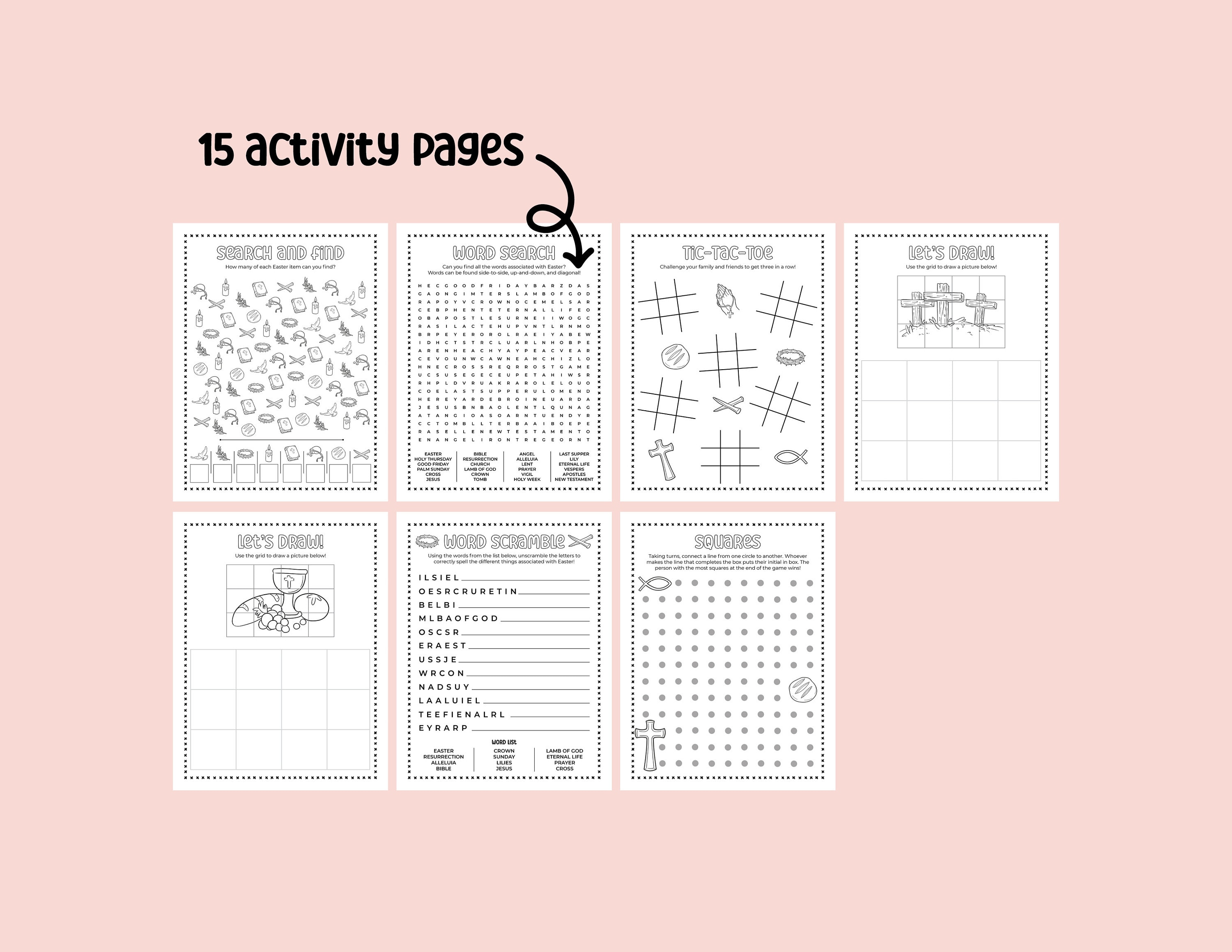 Christian Easter Activity Bundle Including Bible Coloring Pages, Lent ...