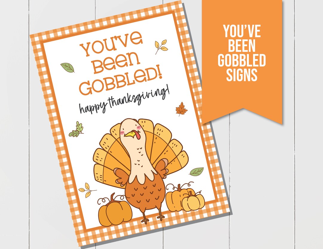 You've Been Gobbled Game, Printable You've Been Gobbled Kit ...