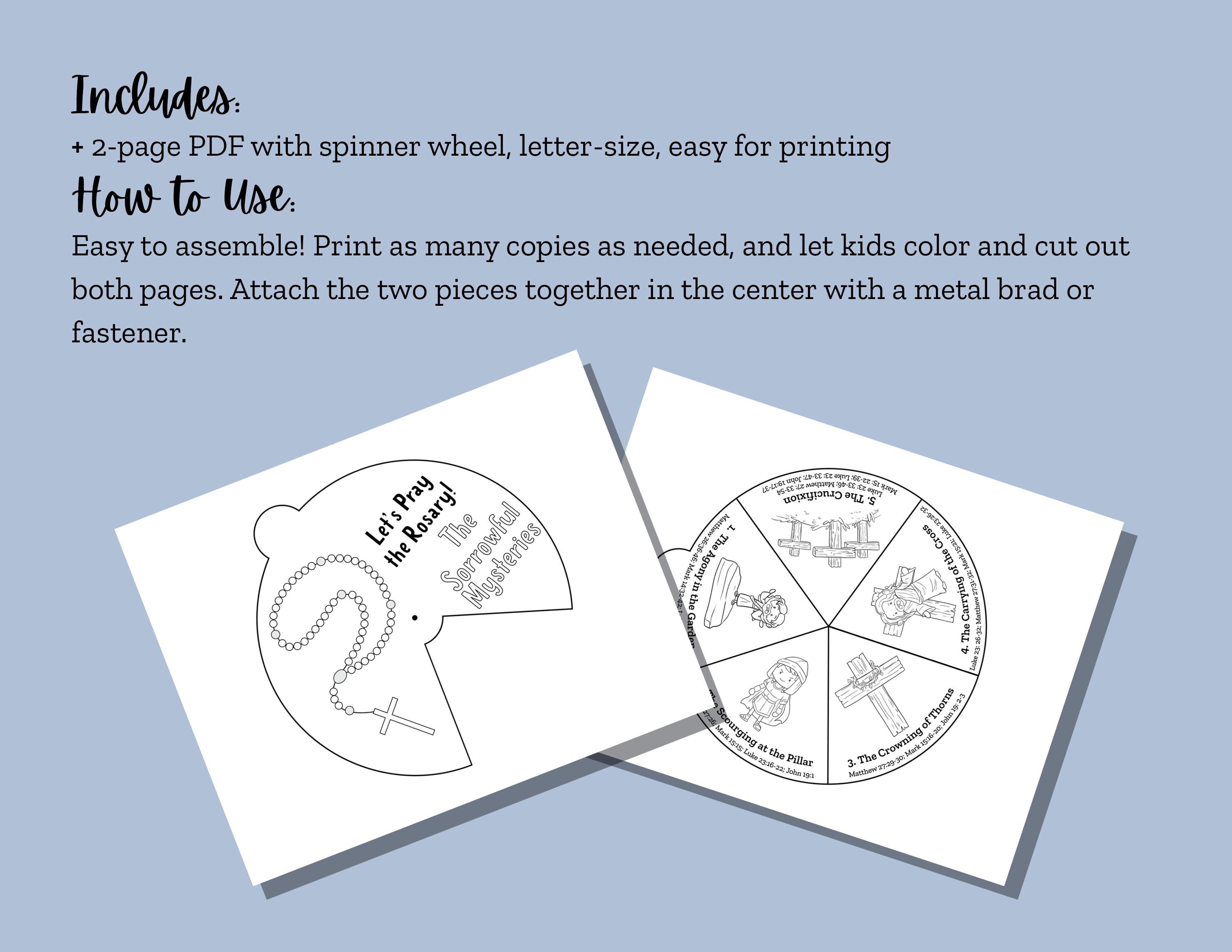 Learning the Rosary Printable Featuring the Sorrowful Mysteries in a ...