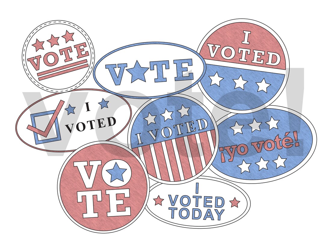 I VOTED Stickers Printable Coloring Page for Kids Election - Etsy