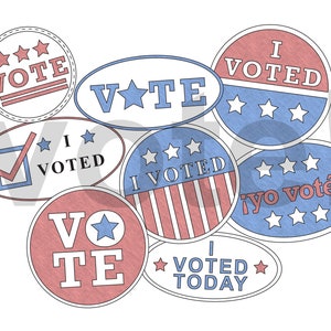 I VOTED Stickers Printable Coloring Page for Kids Election - Etsy