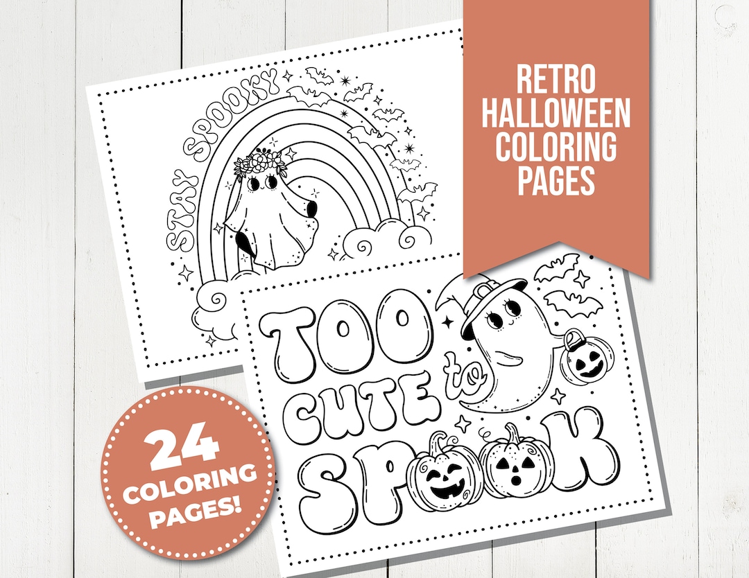 Retro Halloween Coloring Pages for Kids - 24 Groovy and Spooky Coloring ...