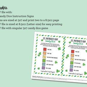 St Patricks Day Candy Dice Game, Fun St Paddys Day Game for Kids, Kids ...