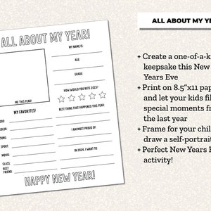 Kids Year in Review Activity, Printable Time Capsule for Kids, New Year ...