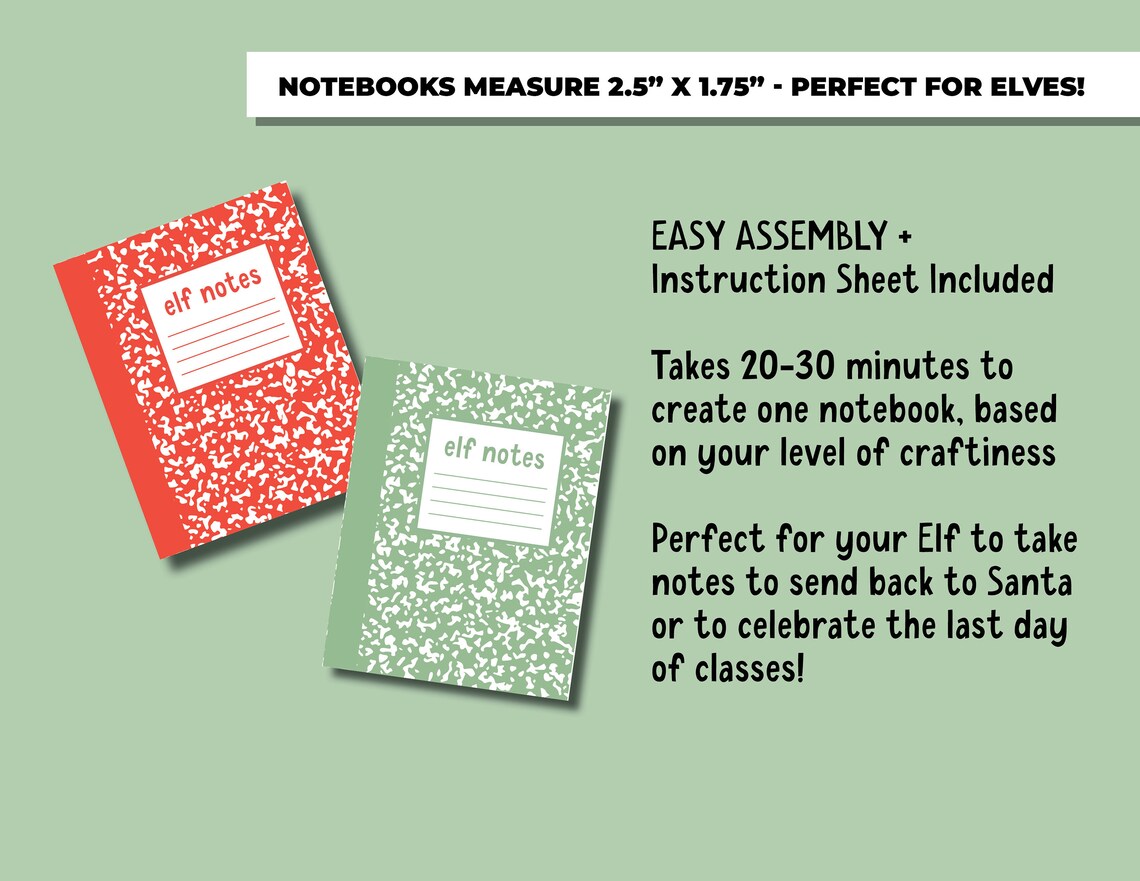 Mini Notebooks Perfect for Your Elf This Holiday Season - Etsy