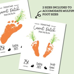 Easter Footprint Art Activity for Kids Carrot Patch Footprint - Etsy