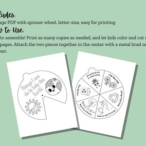Earth Day Activities Printable, Printable Spinner Wheel Activity for ...