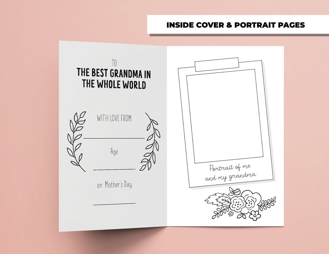 All About Grandma Printable Book for Mother's Day Perfect - Etsy