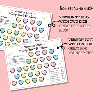 Rolling Hearts Candy Dice Game Fun Valentines Game for Kids - Etsy