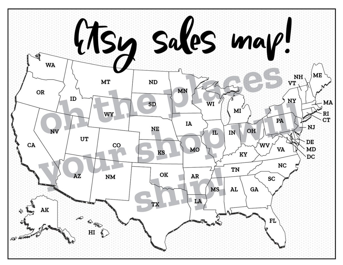Etsy Shop Sales Tracker Map Etsy Sales Map Places Ive | Etsy
