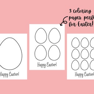 Blank Easter Egg Coloring Pages for Kids, Fun DIY Easter Egg Craft for ...