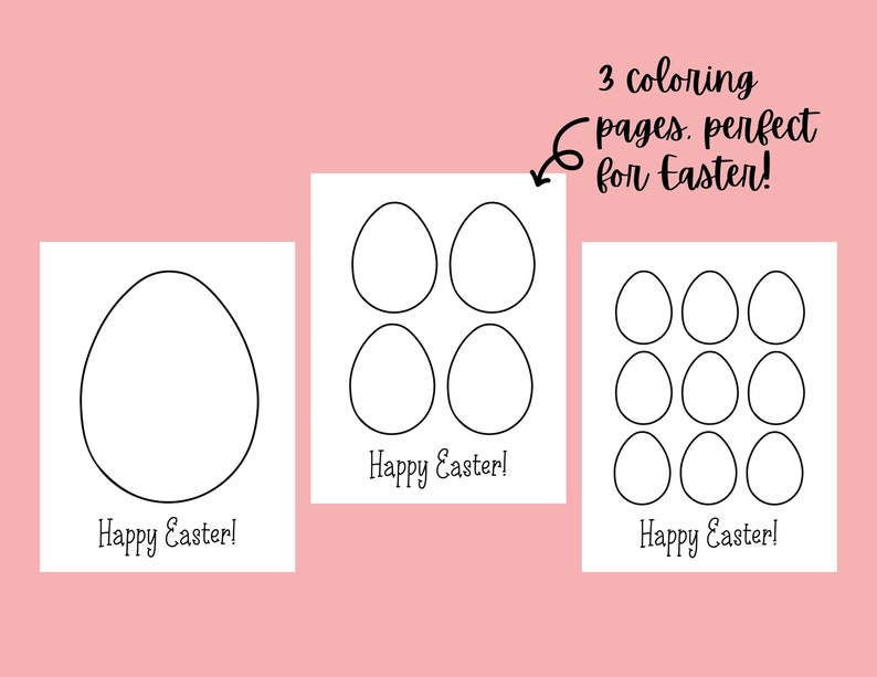 Blank Easter Egg Coloring Pages for Kids Fun DIY Easter Egg - Etsy