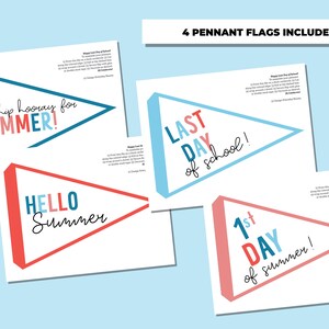 Last Day of School Printable Pennant Flags for Classroom Celebration ...