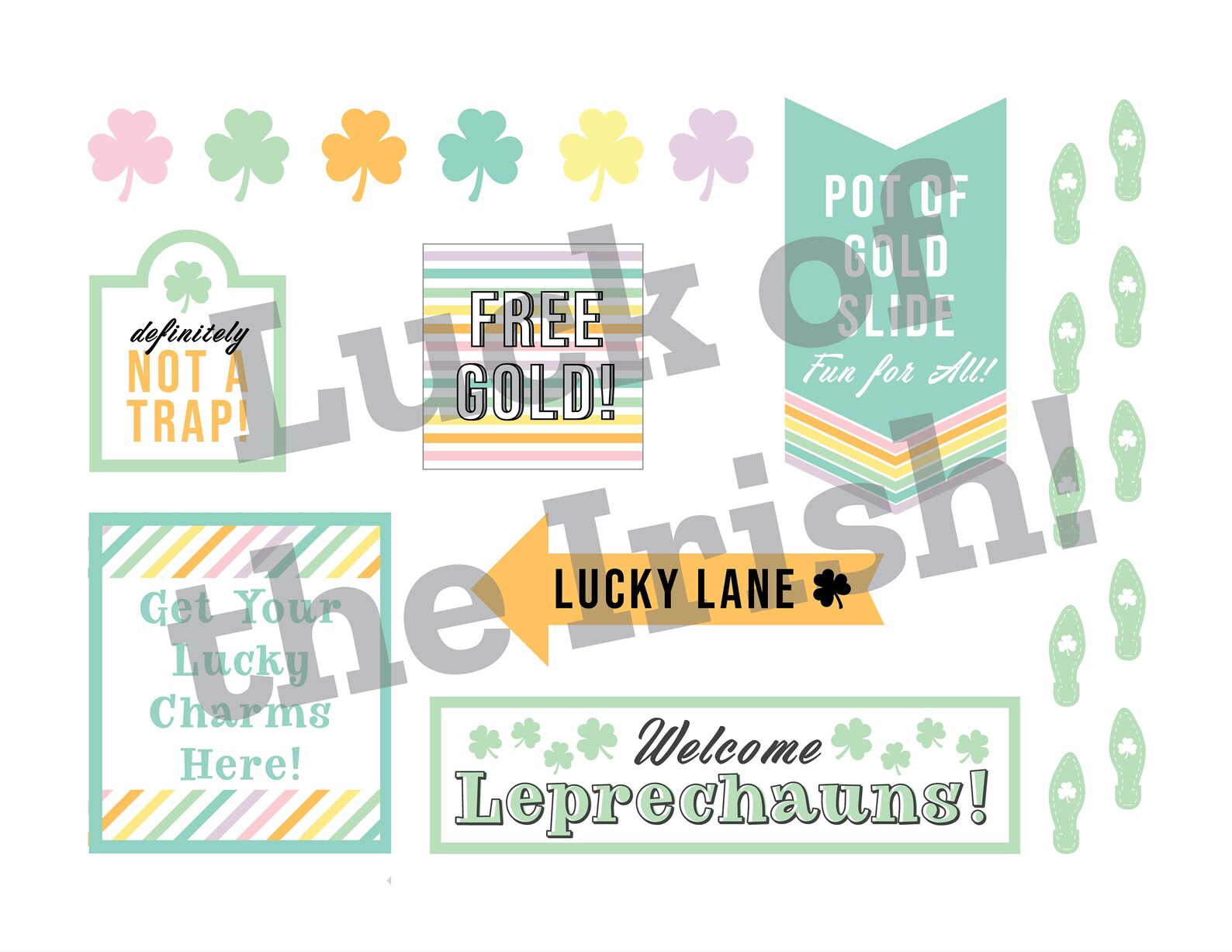 Leprechaun Trap Printable Elements for St Patricks Day DIY - Etsy