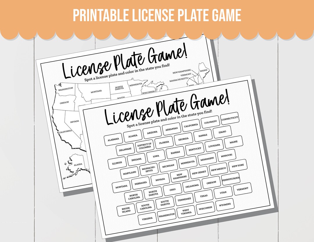 License Plate Game, the Perfect Car Ride Activity for Kids! Printable ...