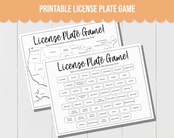 Road Trip License Plate Game, Printable, PDF - Etsy