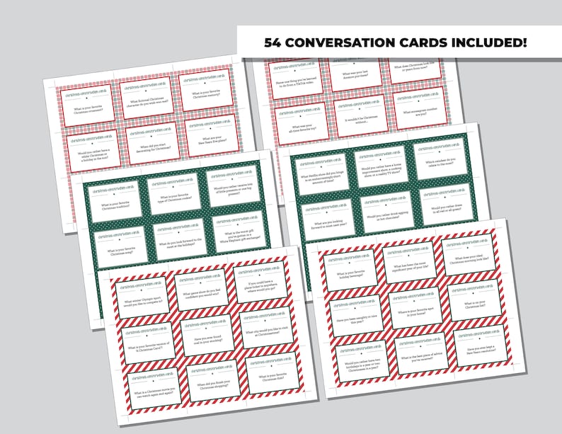 Christmas Ice Breaker Game, Conversation Starter for Office Party Game ...