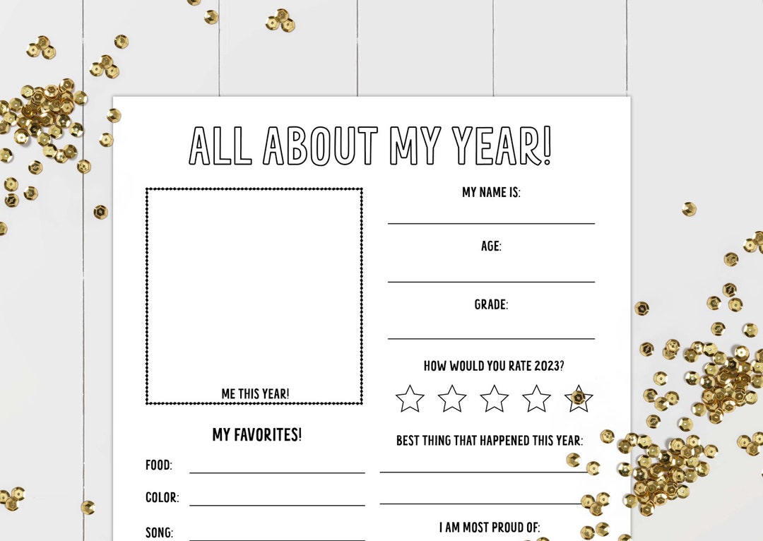 Kids Year in Review Activity, Printable Time Capsule for Kids, New Year ...