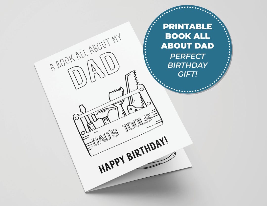 All About Dad Printable Book, Dad Birthday Gift From Kids, Printable ...