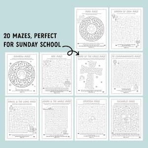 Christian Printable Activity, Kids Sunday School Mazes, Homeschool ...