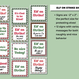 Elf on Strike Printable Signs, Christmas Elf Accessories, Holiday Elf ...