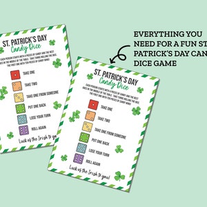 St Patricks Day Candy Dice Game, Fun St Paddys Day Game for Kids, Kids ...